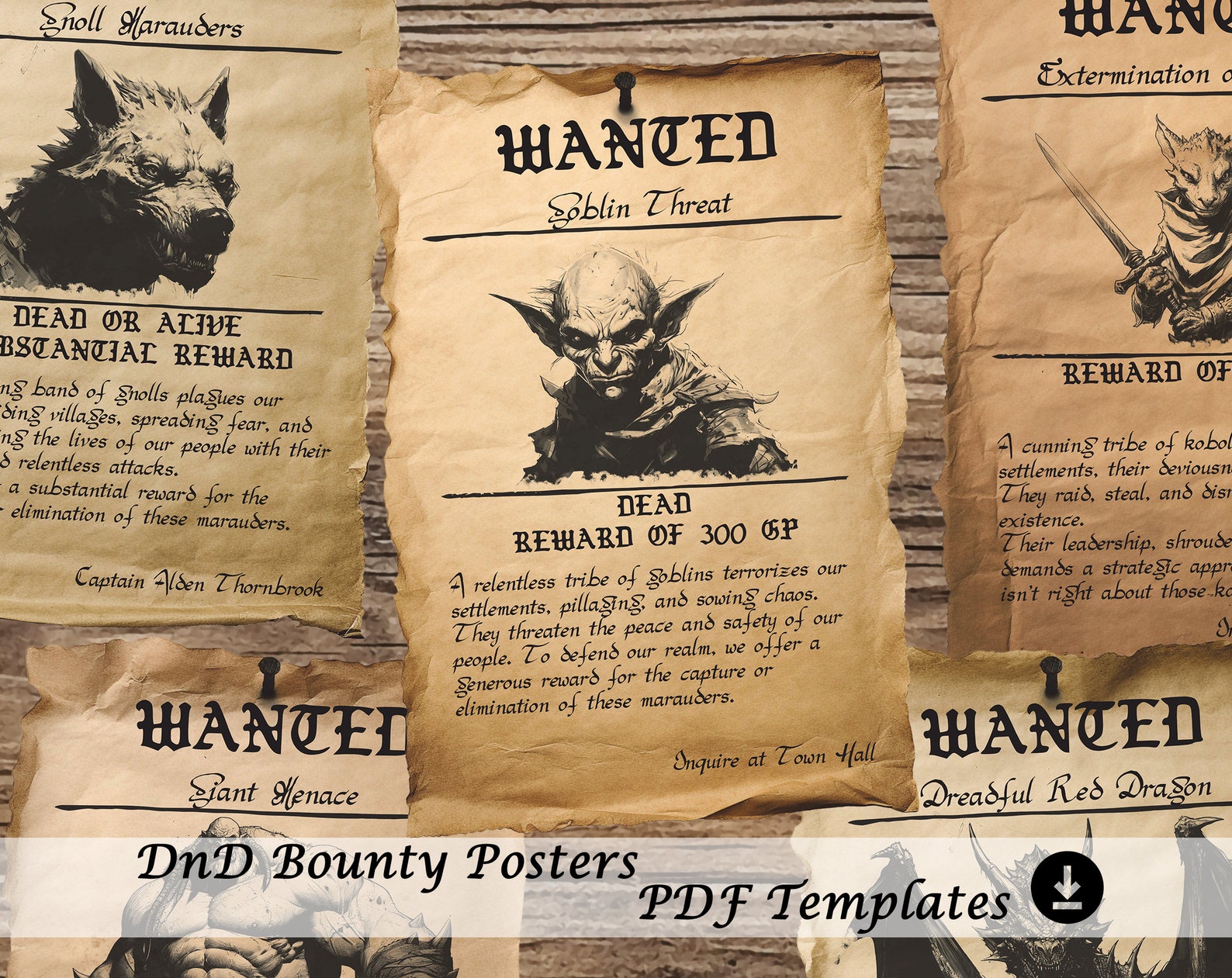 Dnd Bounty Poster: Wanted Starter Pack Npcs (PDF Template Editable ...