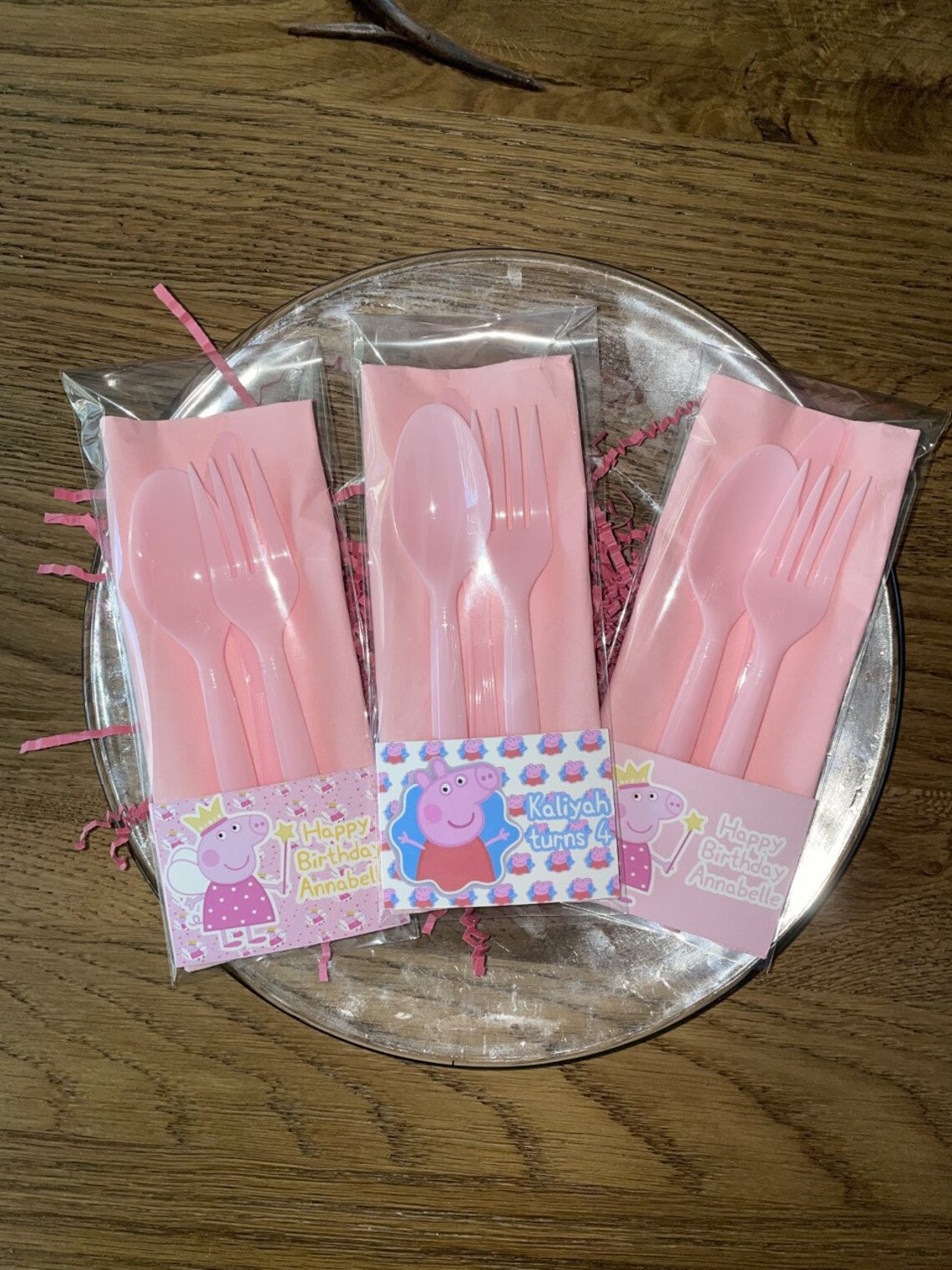 Peppa Pig Disposable Plastic Party Utensil Packet Peppa Pig - Etsy
