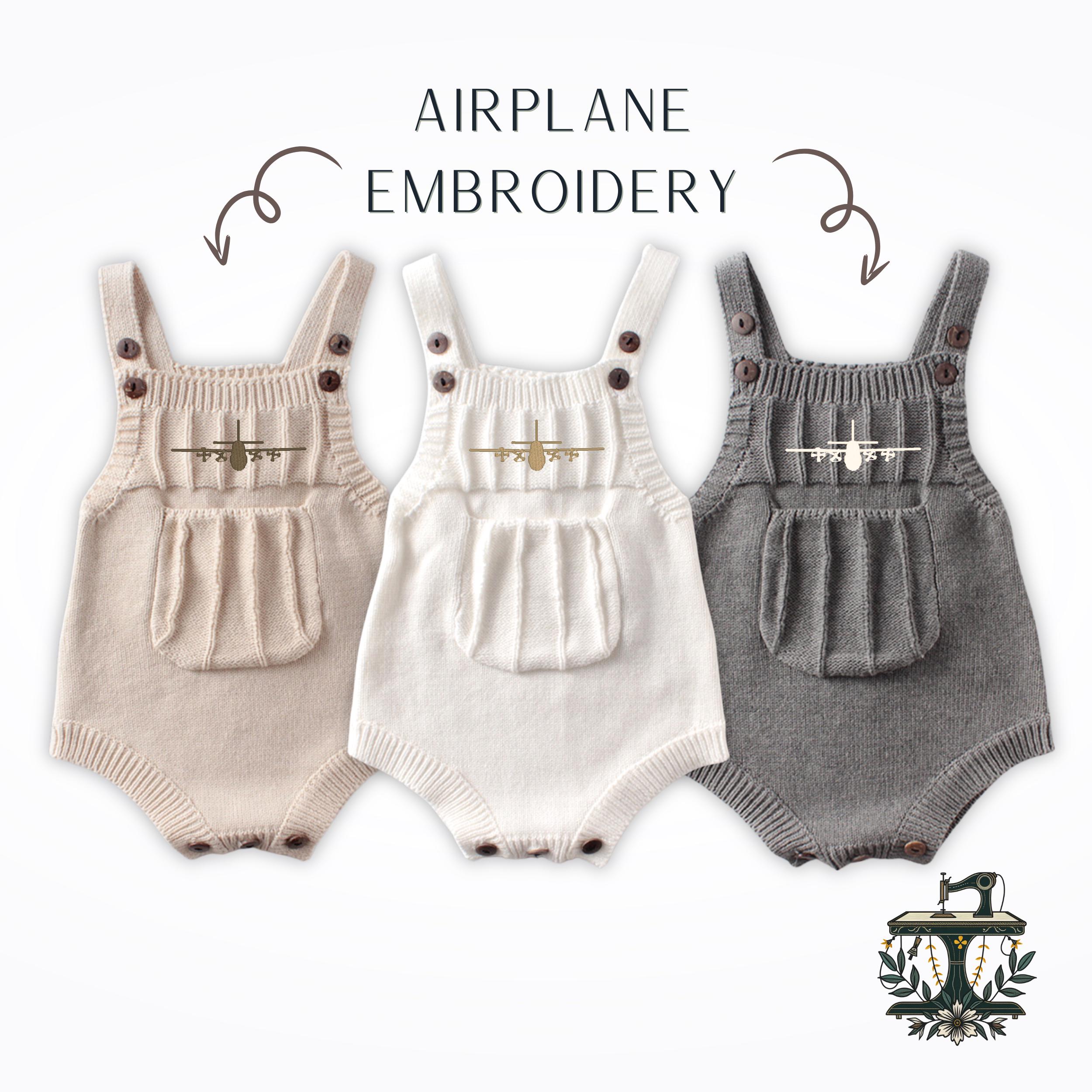 Little Pilot | Stylish Airplane Baby Romper | Embroidered Airplane ...