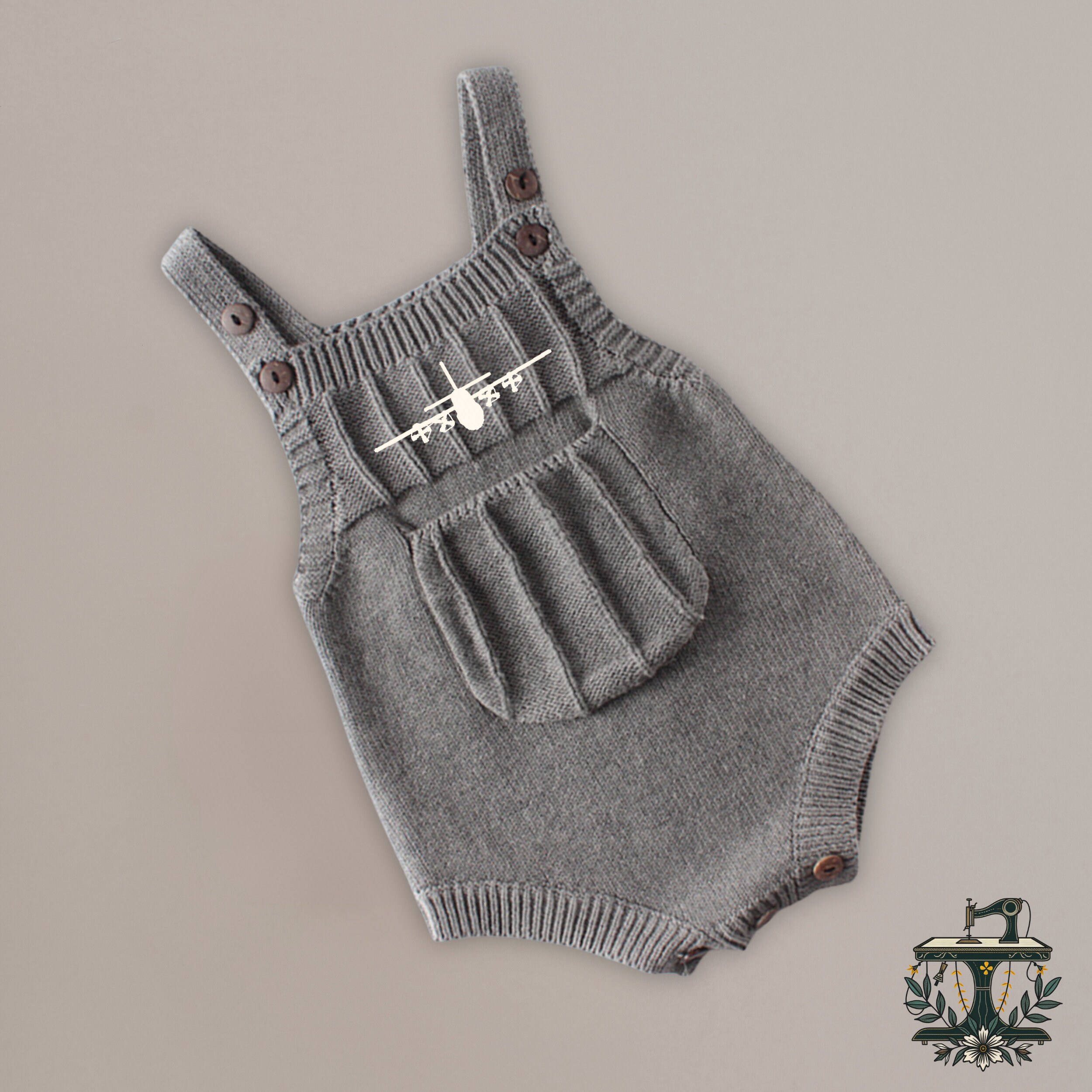 Little Pilot | Stylish Airplane Baby Romper | Embroidered Airplane ...