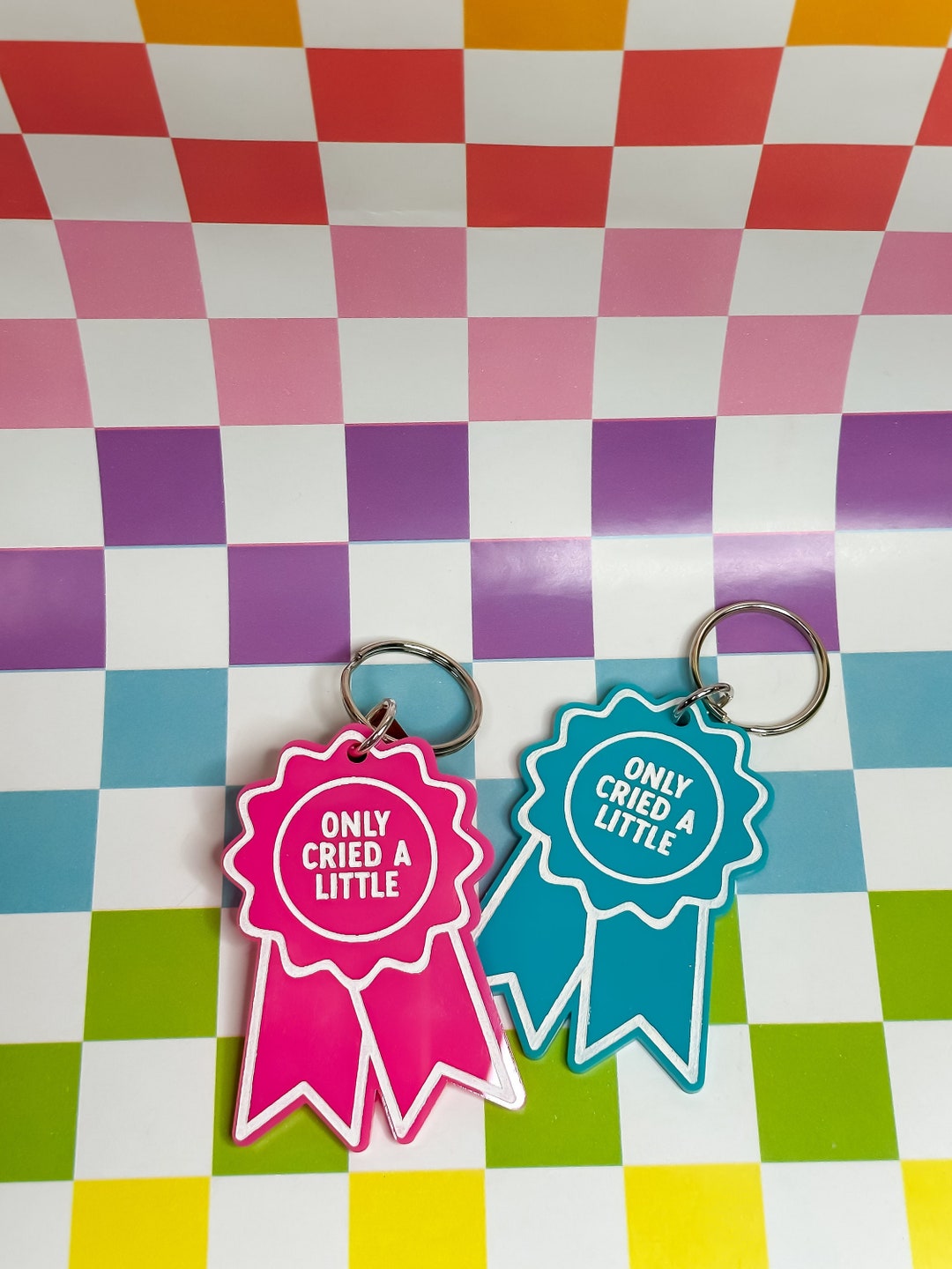 Only Cried a Little - Laser Engraved and Hand Painted Keychain - Etsy