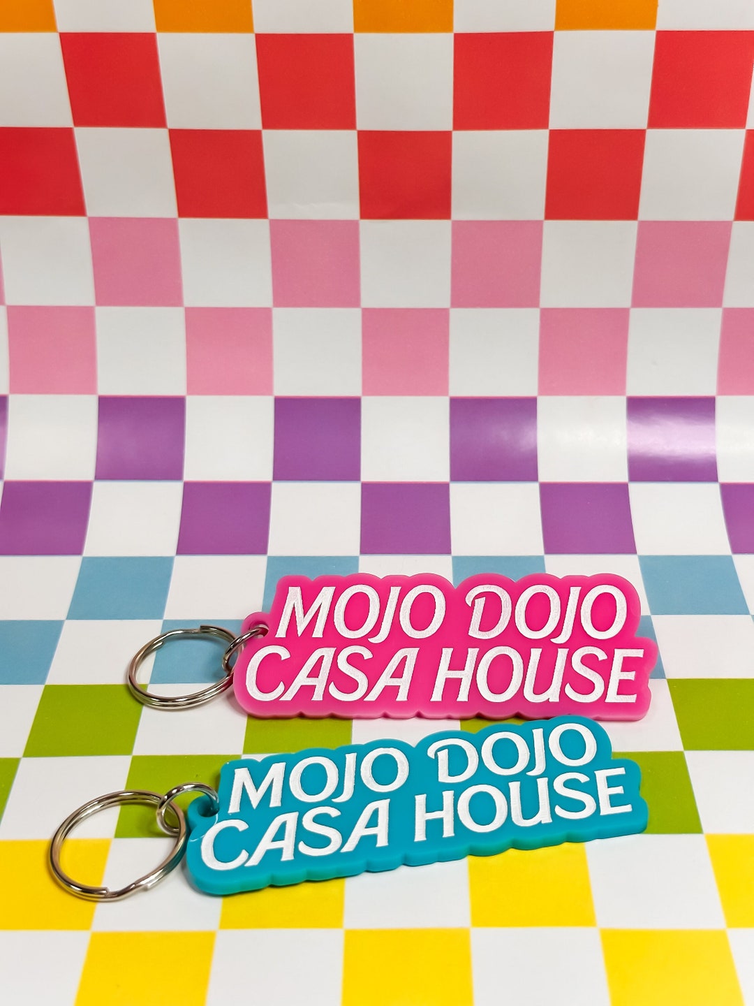 Mojo Dojo Casa House - Laser Engraved and Hand Painted Keychain - Etsy