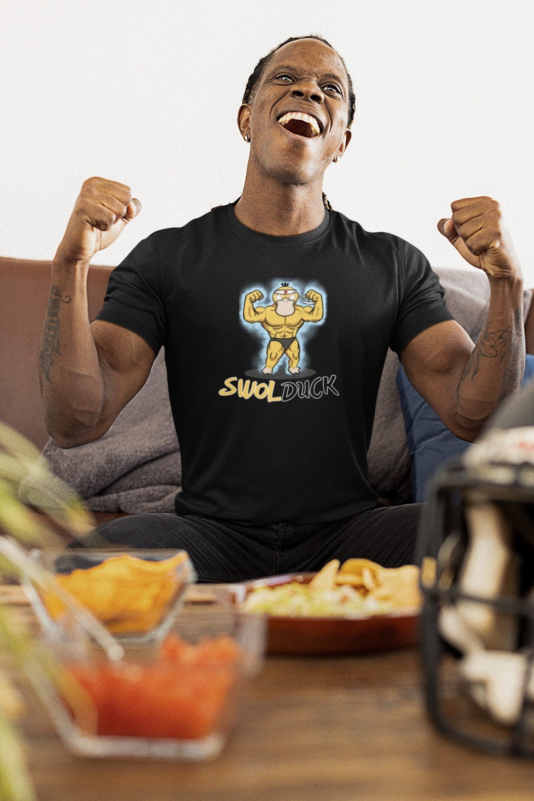 Swolduck Pokemon T-shirt Gym Tee Swole Pokemon Psyduck Bodybuilding ...