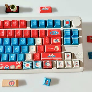 Red Apple Keycap Set, Cherry Profile, Cute Art, PBT, Cherry MX Stem ...