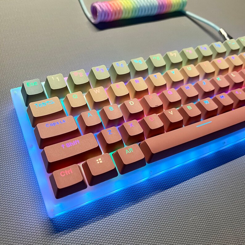 Gradient Pastel Keycap Set OEM Profile Shine-through PBT - Etsy