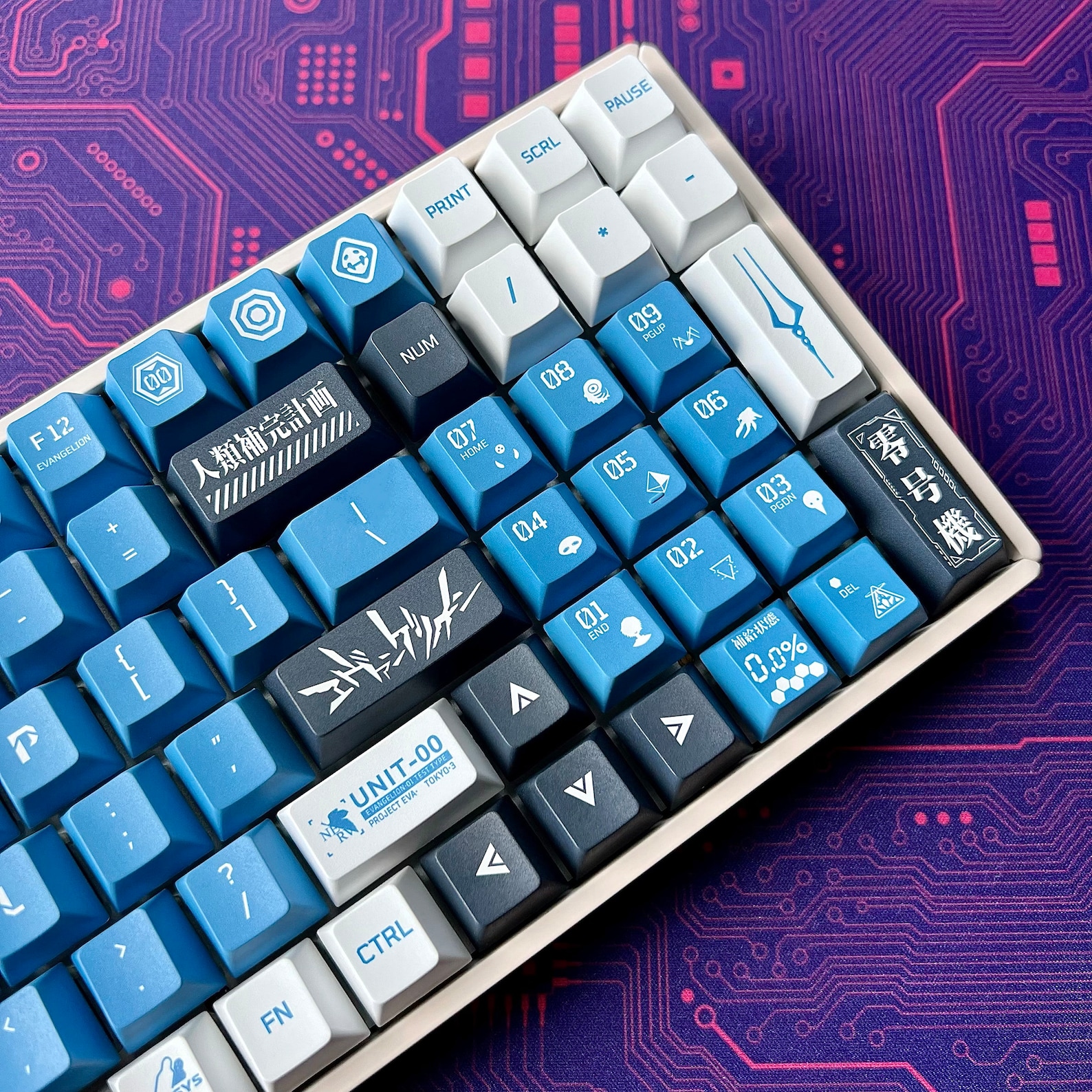 Eva Unit-00 Keycap Set Cherry Profile Coiled Cable Option - Etsy