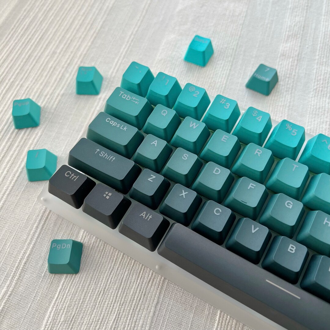 Gradient Green Keycap Set, OEM Profile, Shine-through, PBT, Cherry MX ...
