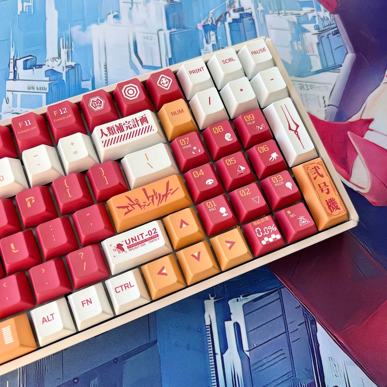 Eva Unit-02 Keycap Set Cherry Profile PBT Cherry MX Stem - Etsy