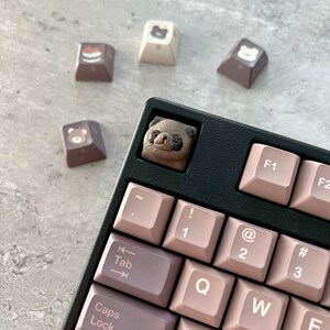 Bear Cub Keycap Set, Cute Art, PBT, Cherry MX Stem, Dye-sub Legends ...