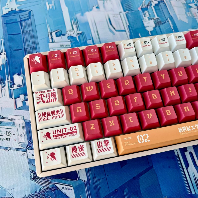 Eva Unit-02 Keycap Set Cherry Profile PBT Cherry MX Stem - Etsy