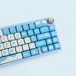 Fluffy Cloud Keycap Set, MOA Profile, Cute Art, PBT, Cherry MX Stem ...