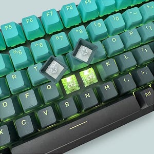 Gradient Green Keycap Set, OEM Profile, Shine-through, PBT, Cherry MX ...