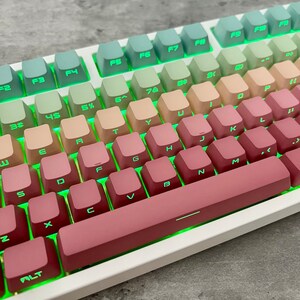 Gradient Pastel Side-printed Keycap Set, OEM Profile, Shine-through ...
