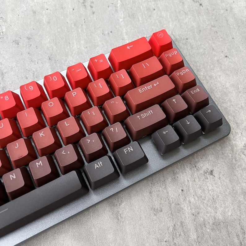 Gradient Black and Red Keycap Set OEM Profile Shine-through - Etsy