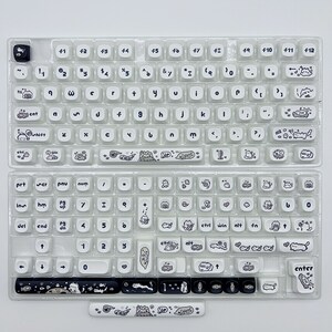 Happy Kitten Keycap Set, MOA Profile, Cute Art, PBT, Cherry MX Stem ...
