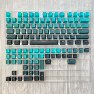 Gradient Green Keycap Set, OEM Profile, Shine-through, PBT, Cherry MX ...
