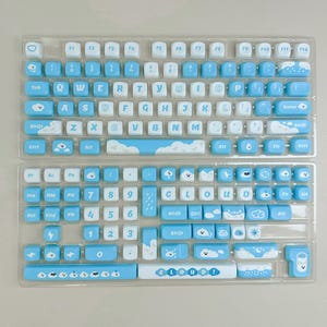 Fluffy Cloud Keycap Set, MOA Profile, Cute Art, PBT, Cherry MX Stem ...