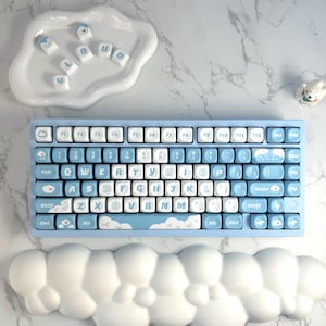 Fluffy Cloud Keycap Set, MOA Profile, Cute Art, PBT, Cherry MX Stem ...