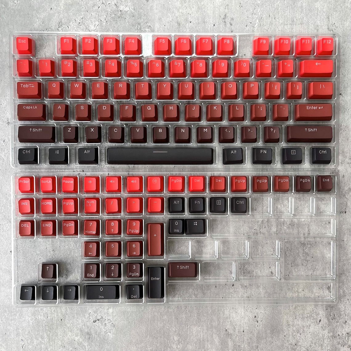 Gradient Black and Red Keycap Set OEM Profile Shine-through - Etsy