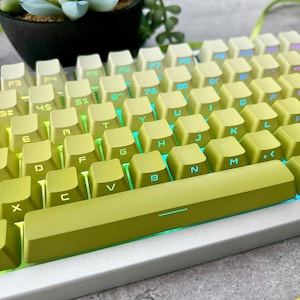 Gradient Yellow Side-printed Keycap Set, OEM Profile, Shine-through ...