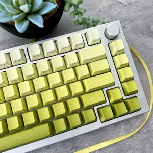 Gradient Yellow Side-printed Keycap Set, OEM Profile, Shine-through ...