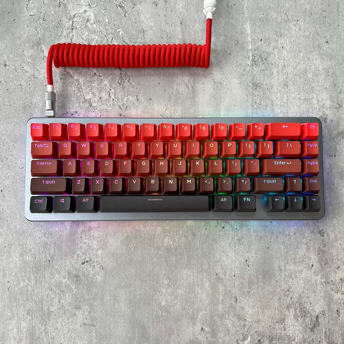Gradient Black and Red Keycap Set OEM Profile Shine-through - Etsy