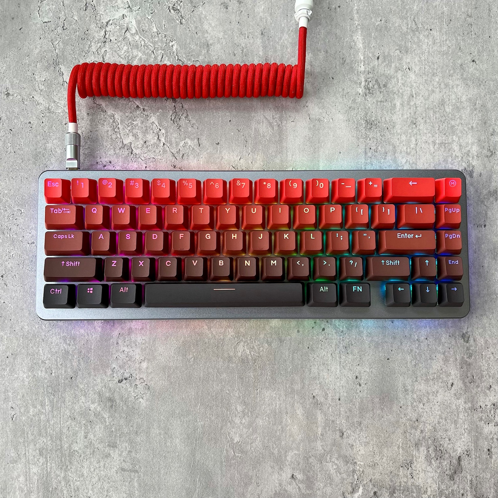 Gradient Black and Red Keycap Set OEM Profile Shine-through - Etsy