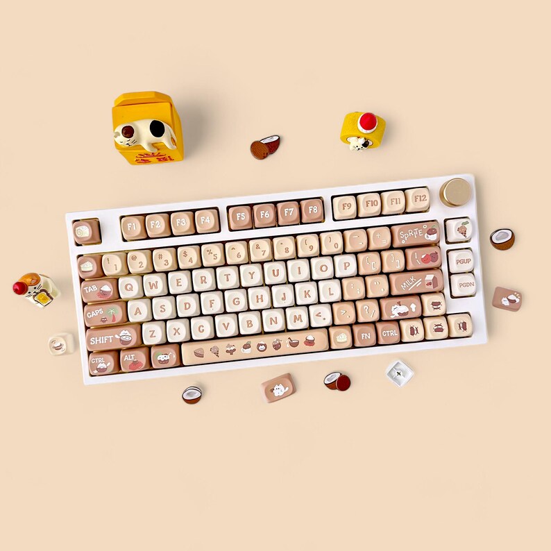 Coconut Milk Keycap Set, SOA Profile, Cute Art - Etsy