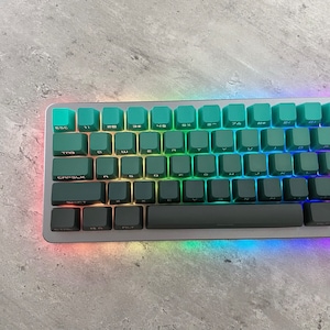Gradient Green Side-printed Keycap Set, OEM Profile, Shine-through, PBT ...