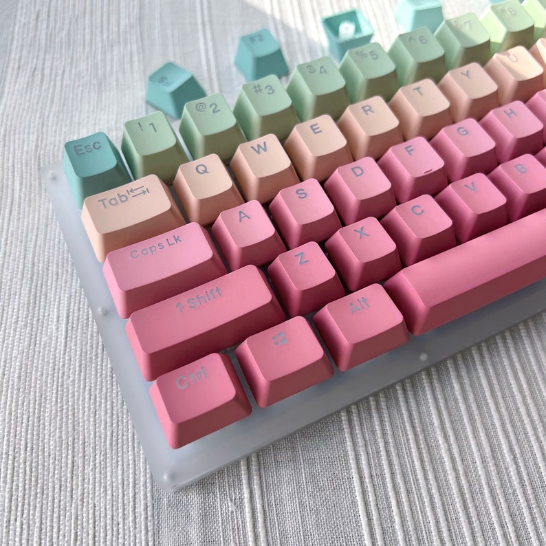 Gradient Pastel Keycap Set OEM Profile Shine-through PBT - Etsy