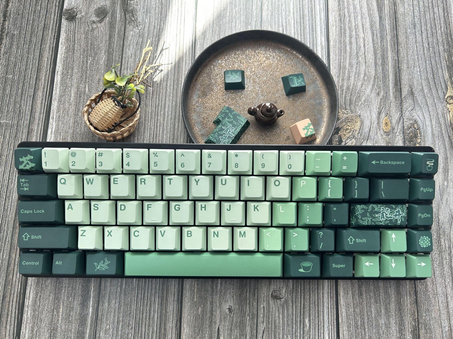 Green Tea Keycap Set, Cherry Profile, Aesthetic Design, PBT, Cherry MX ...
