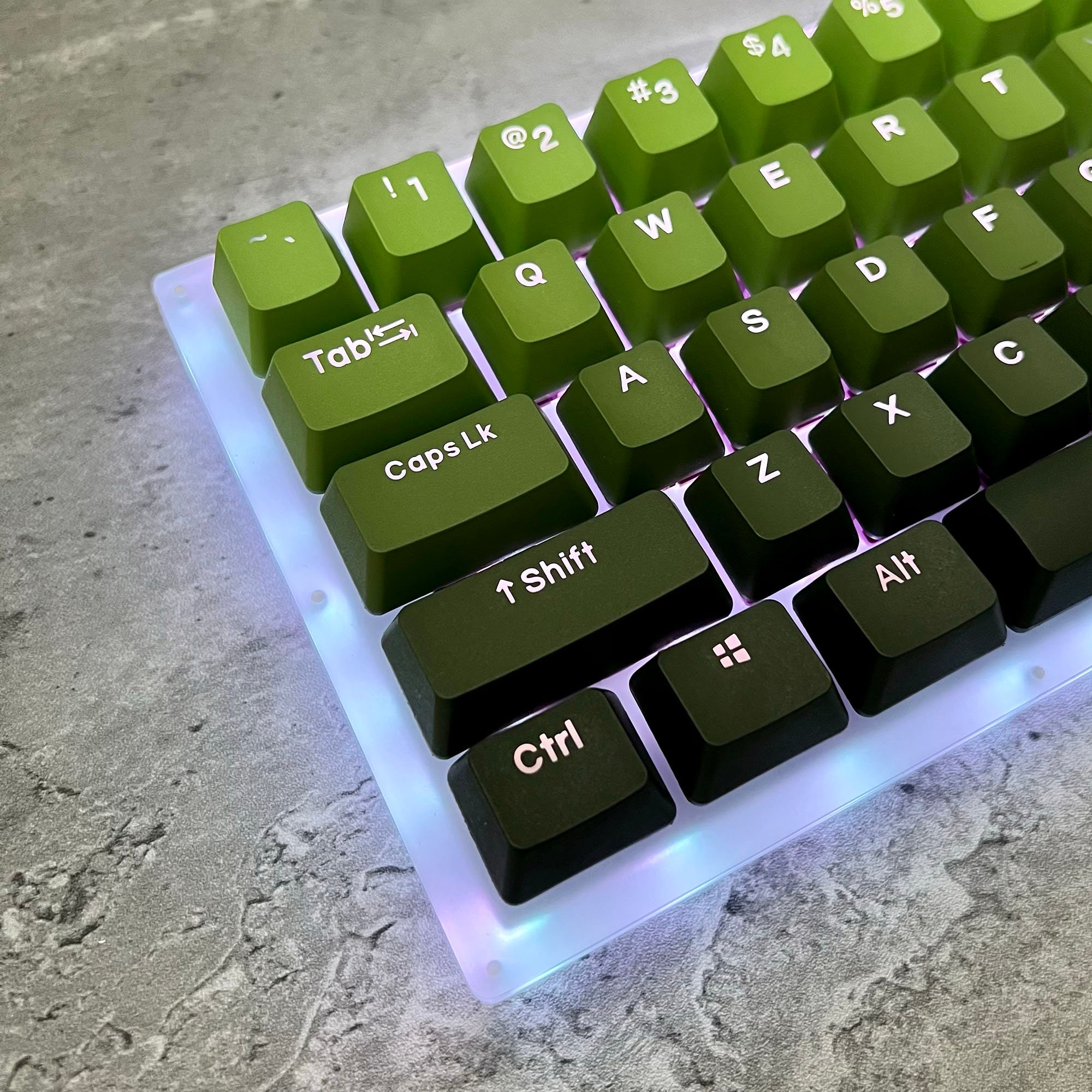 Gradient Matcha Keycap Set, OEM Profile, Shine-through, PBT, Cherry MX ...