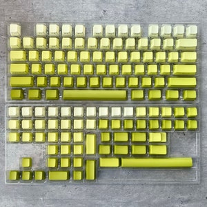 Gradient Yellow Side-printed Keycap Set, OEM Profile, Shine-through ...