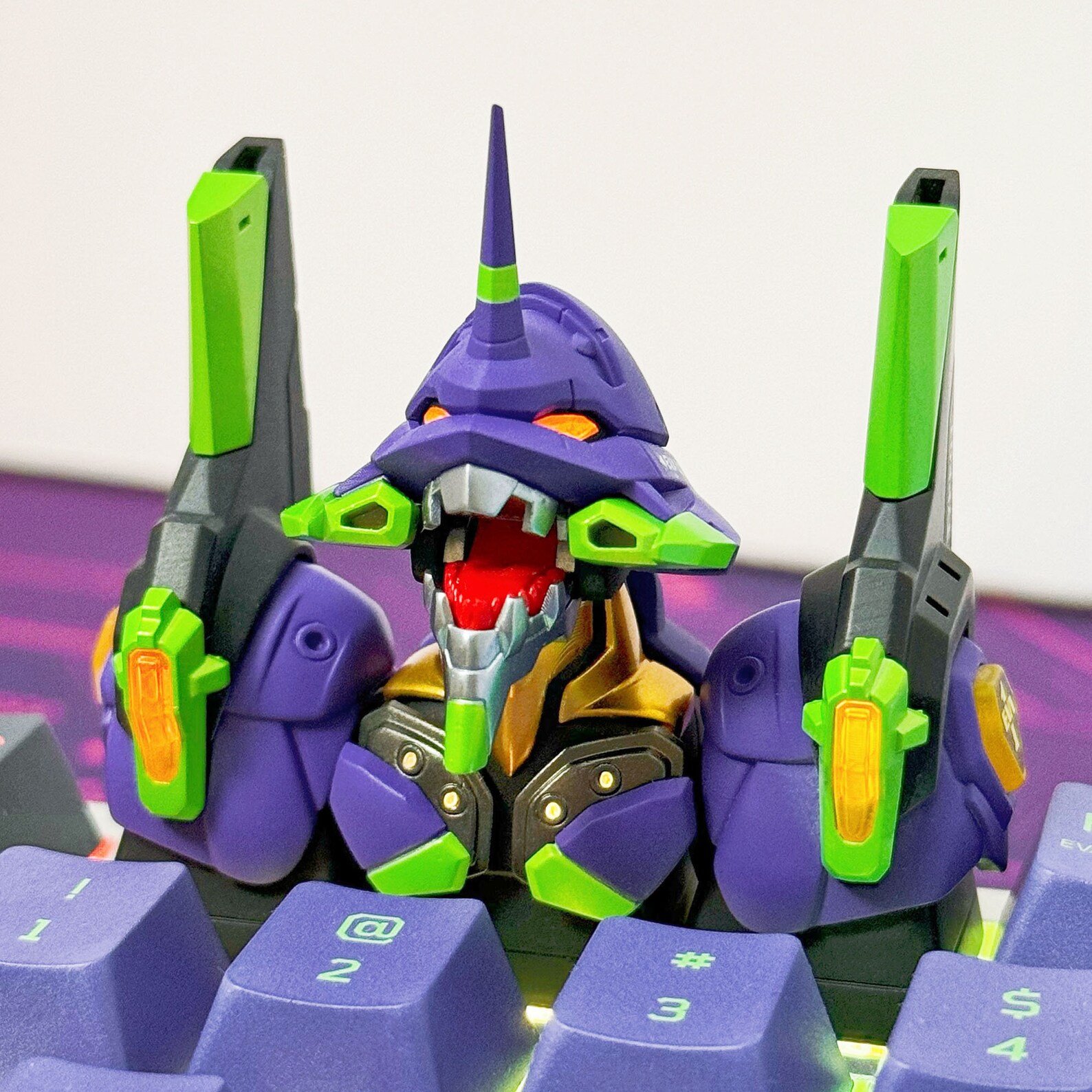 Eva Unit-01 Keycap Set, Cherry Profile, Coiled Cable Option, Artisan ...