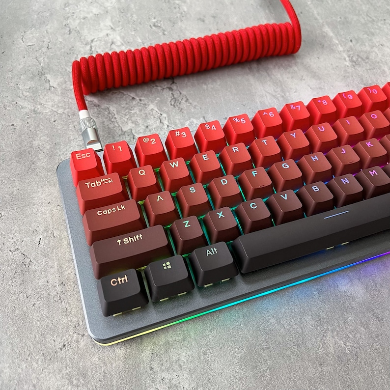 Gradient Black and Red Keycap Set OEM Profile Shine-through - Etsy