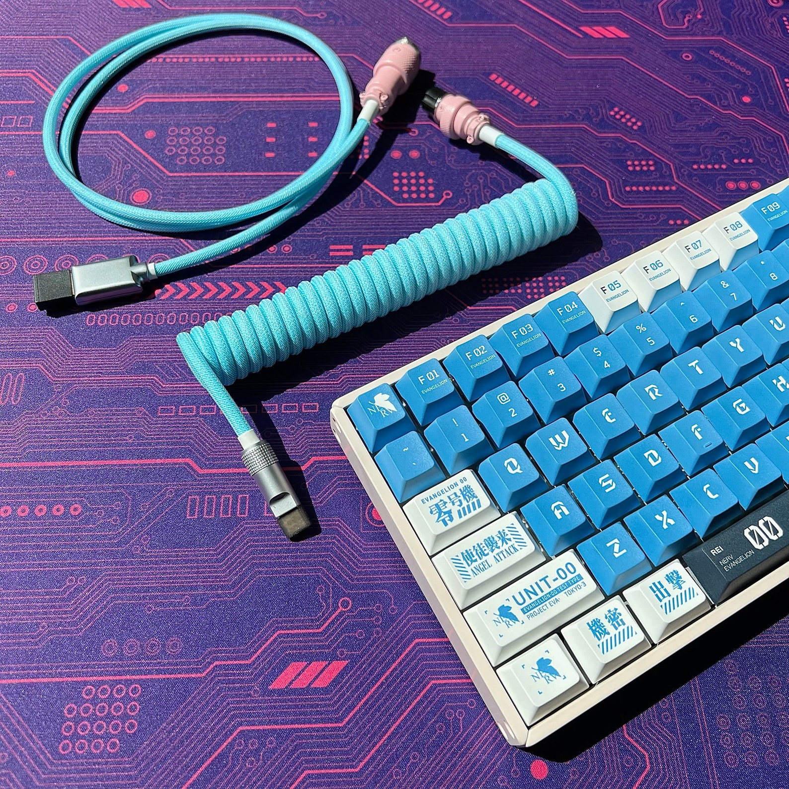 Eva Unit-00 Keycap Set Cherry Profile Coiled Cable Option - Etsy