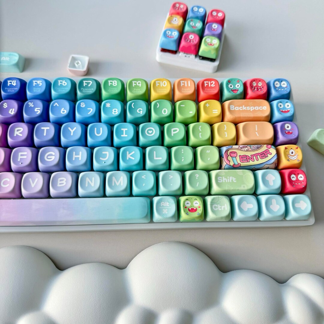 Cute Monsters Keycap Set, MOA Profile, Coiled Cable Option, Cute Art ...