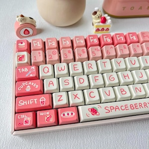 Sweet Strawberry Keycap Set, Cherry and MDA Profile , Cute Art - Etsy