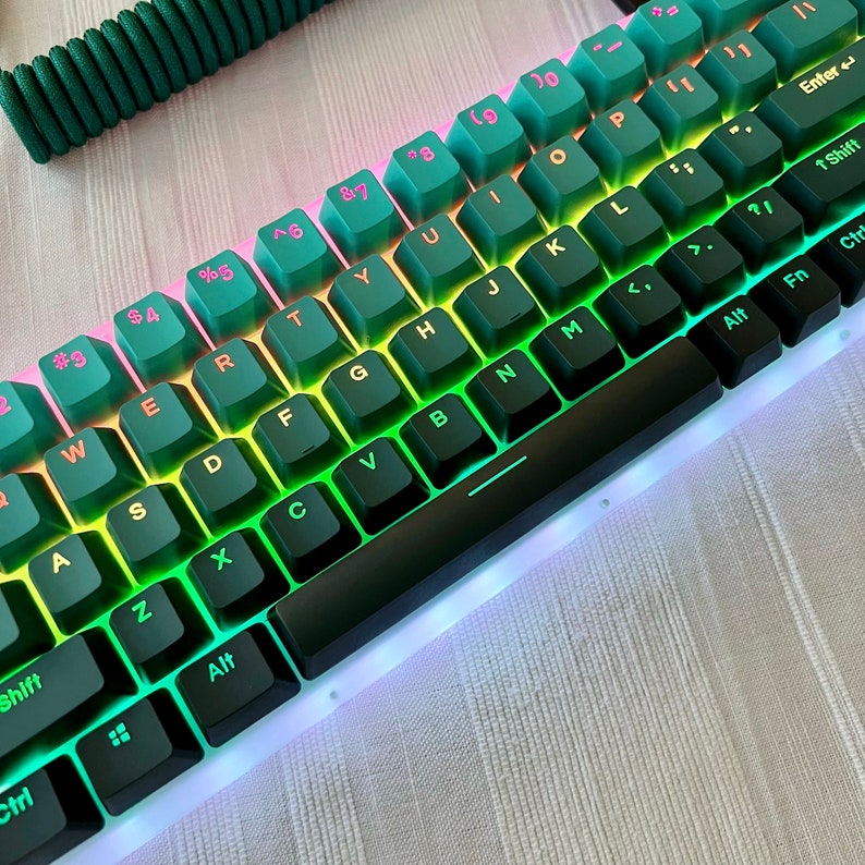 Gradient Green Keycap Set OEM Profile Shine-through PBT - Etsy