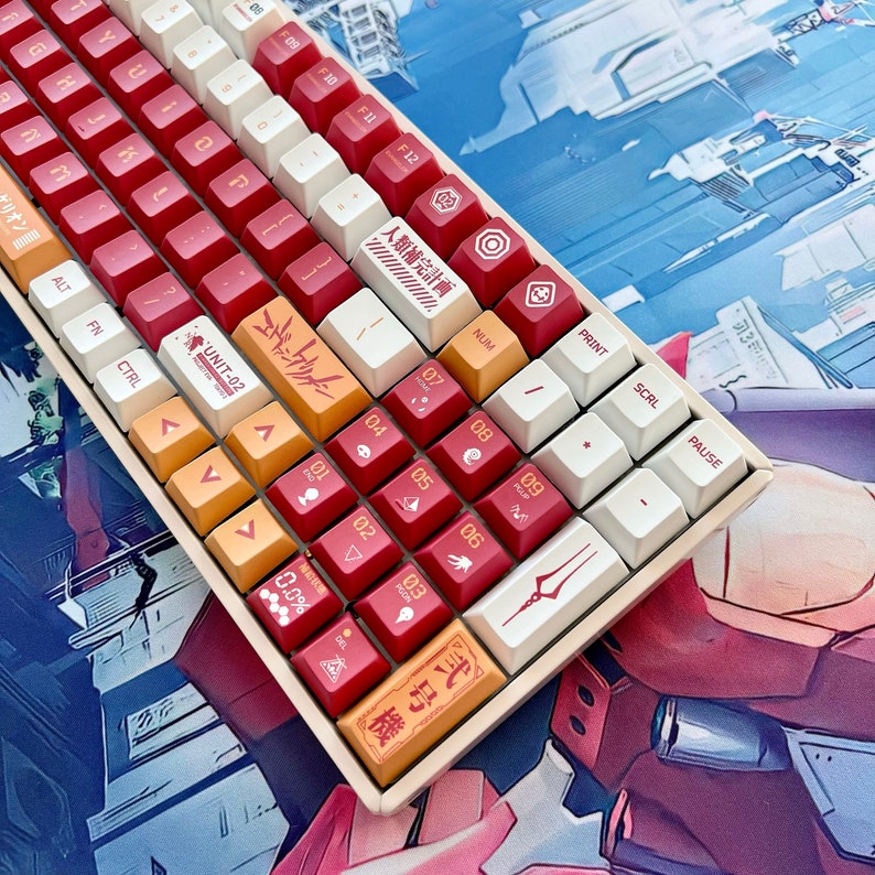 Eva Unit-02 Keycap Set Cherry Profile PBT Cherry MX Stem - Etsy
