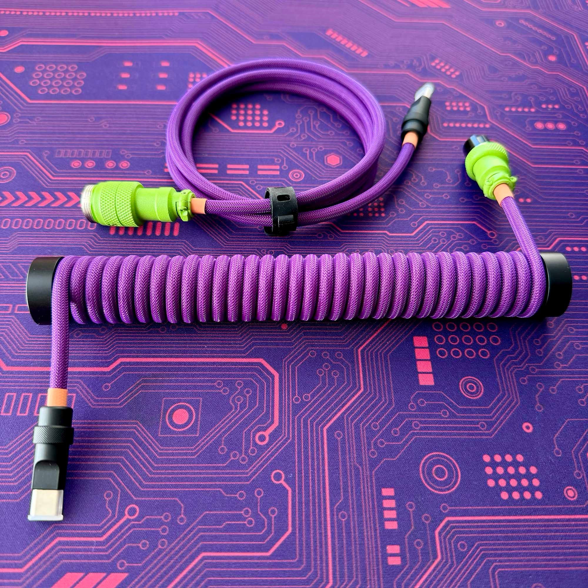 Eva Unit-01 Coiled Aviator Cable, USB Cable for Mechanical Keyboard - Etsy