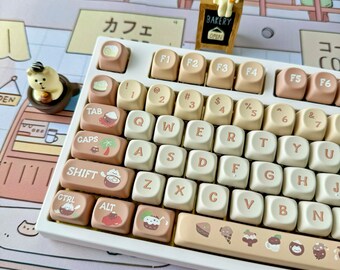 Happy Kitten Keycap Set, MOA Profile, Cute Art, PBT, Cherry MX Stem ...