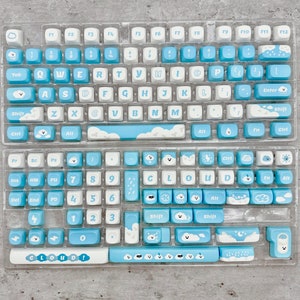 Fluffy Cloud Keycap Set, MOA Profile, Cute Art, PBT, Cherry MX Stem ...
