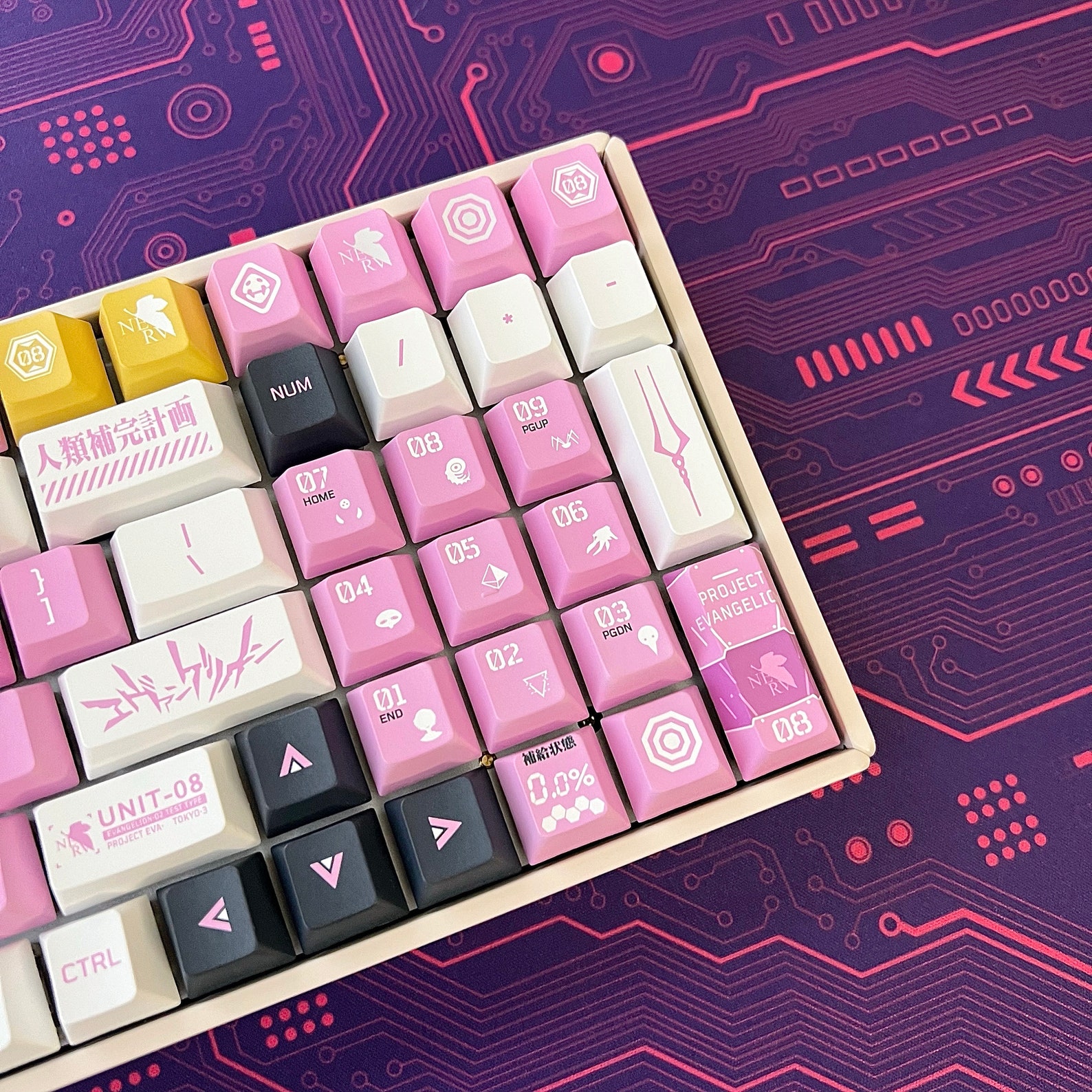 Eva Unit-08 Keycap Set Cherry Profile Coiled Cable Option - Etsy