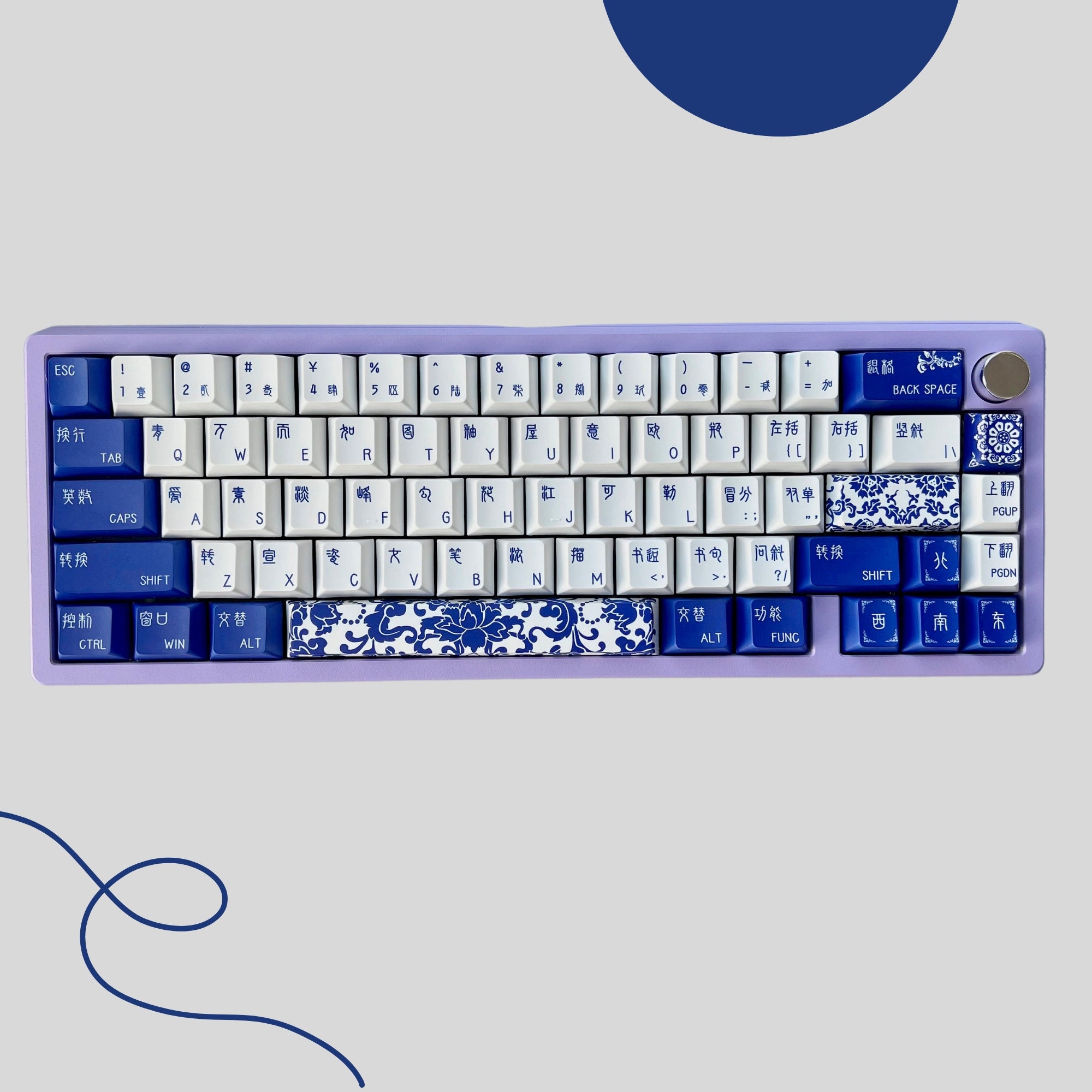 Blue and White Keycap Set Cherry Profile Artsy Design PBT - Etsy