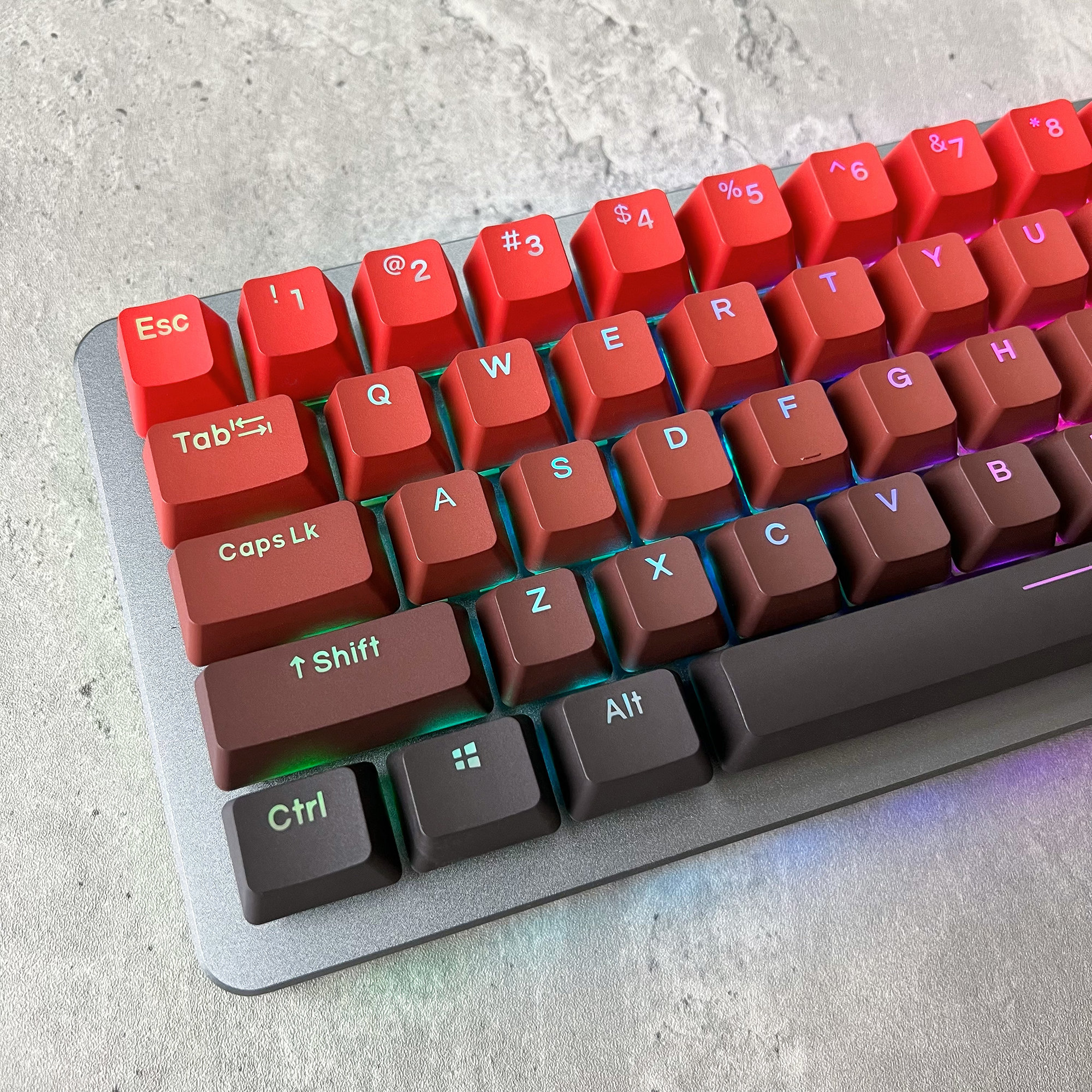 Gradient Black and Red Keycap Set OEM Profile Shine-through - Etsy UK