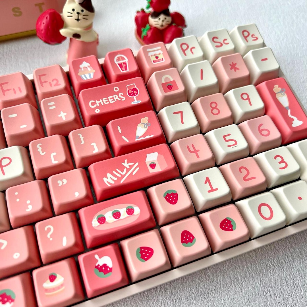 Sweet Strawberry Keycap Set, Cherry and MDA Profile , Cute Art - Etsy