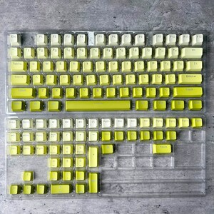 Gradient Yellow Keycap Set, OEM Profile, Shine-through, PBT, Cherry MX ...