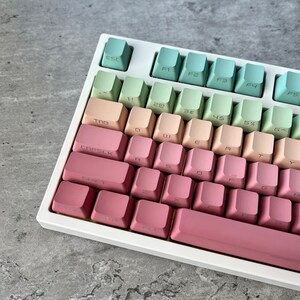 Gradient Pastel Side-printed Keycap Set, OEM Profile, Shine-through ...
