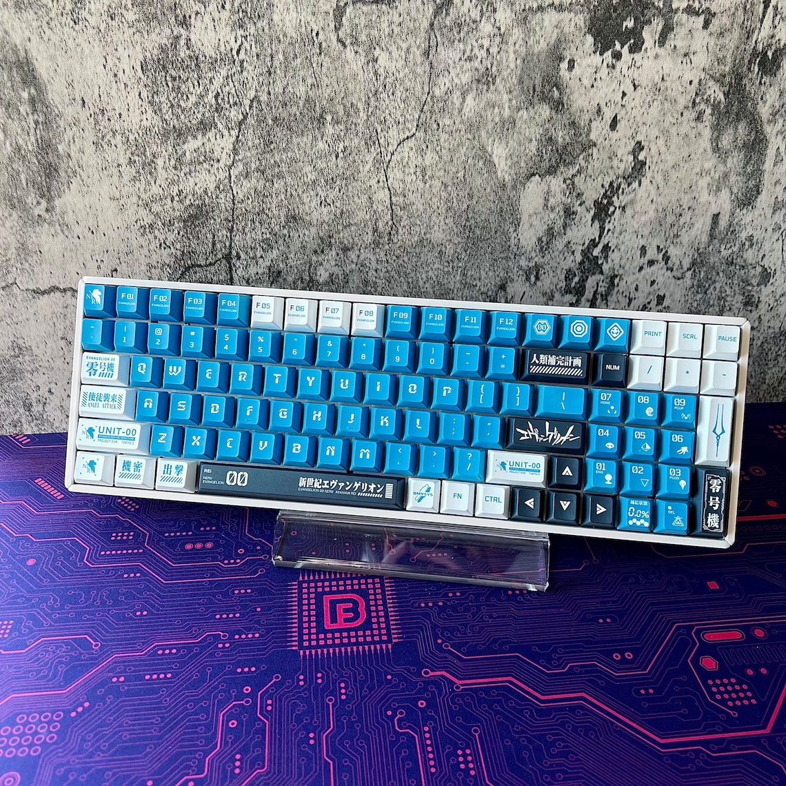 Eva Unit-00 Keycap Set Cherry Profile Coiled Cable Option - Etsy